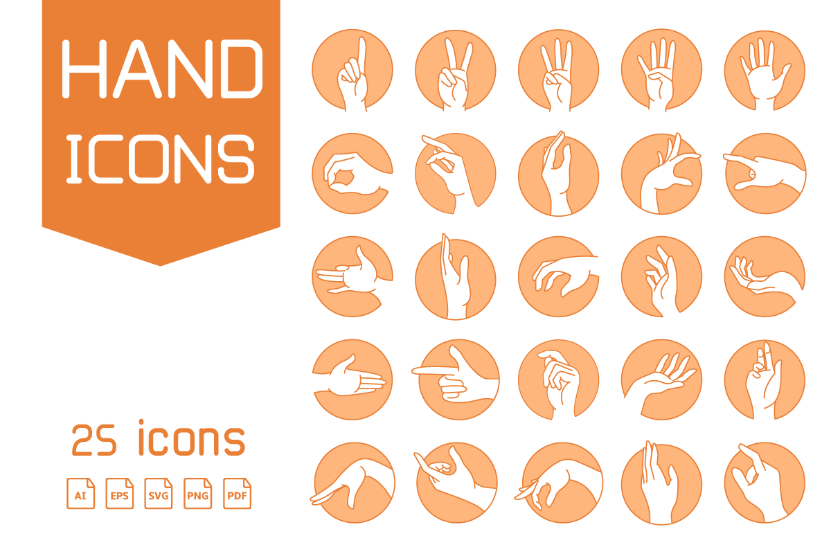 Hand Sign and Hand Symbol Icons, an Icon by Designfour