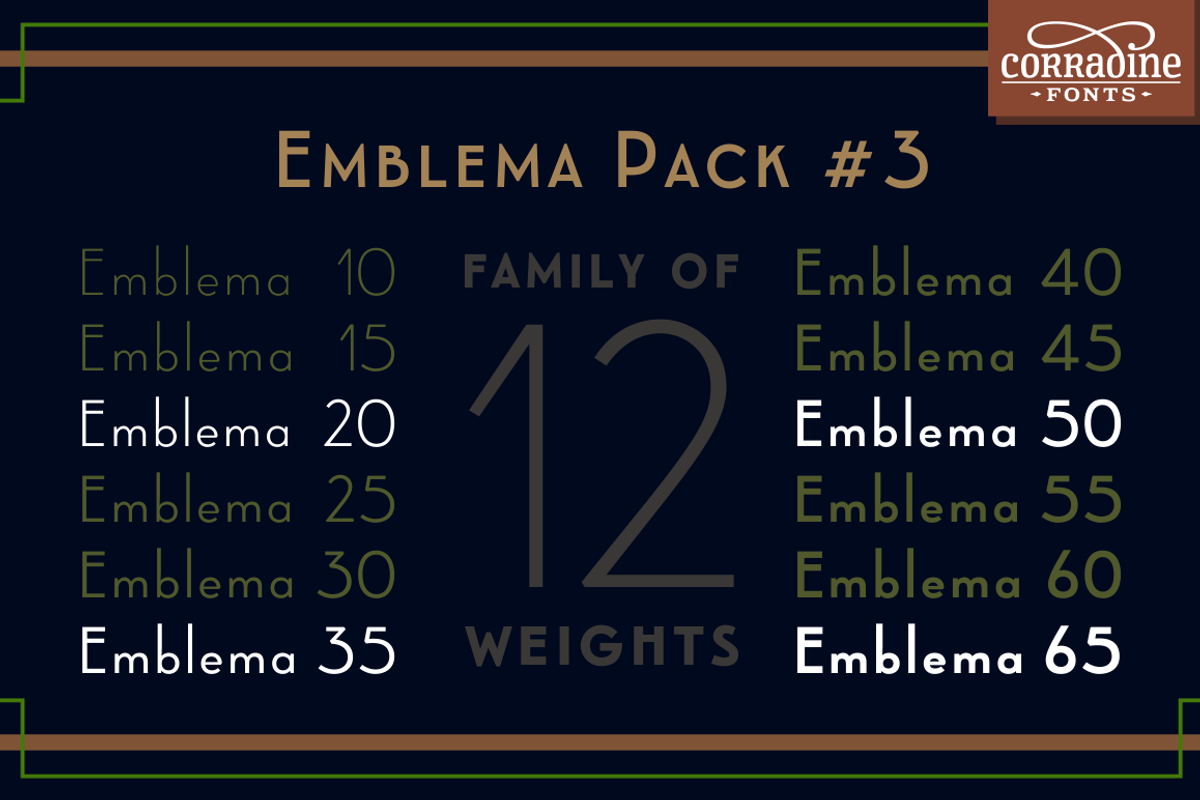 Emblema Font Pack #3, a Sans Serif Font by Corradine Fonts