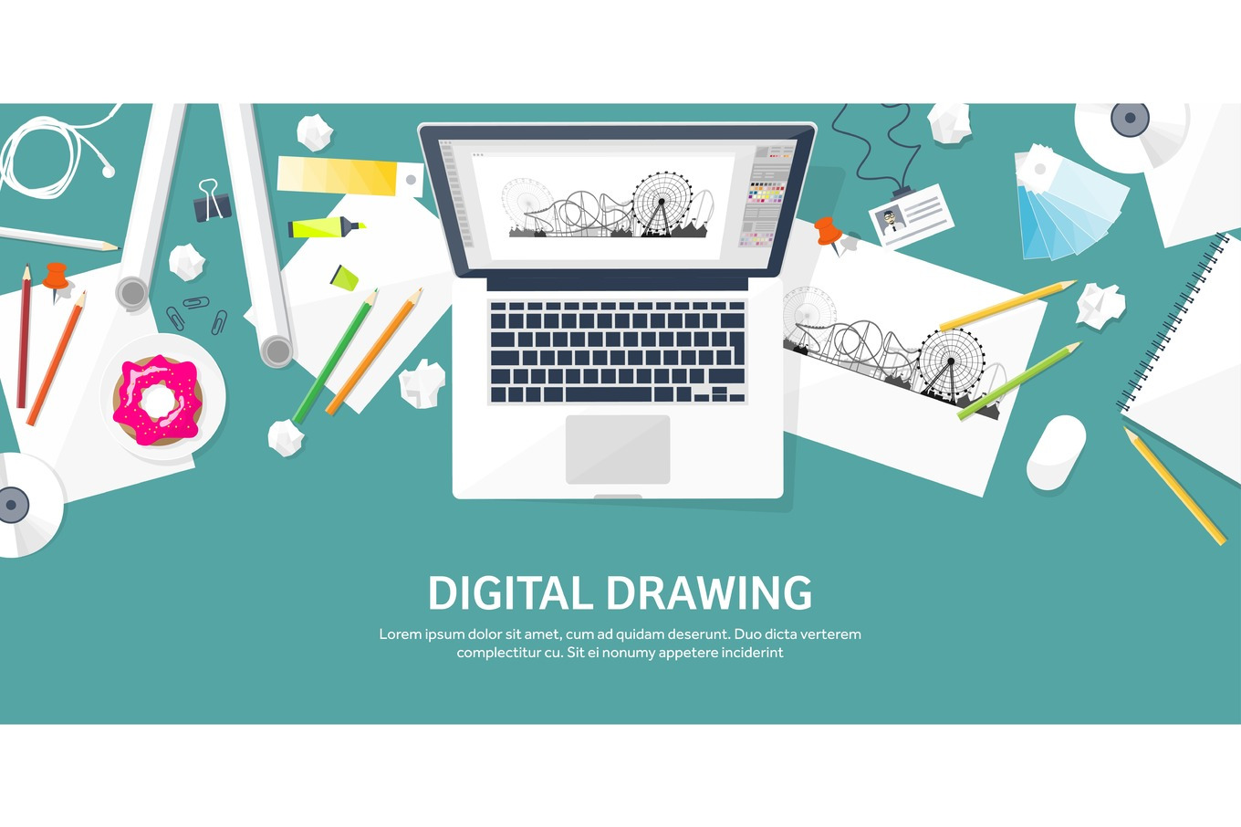 Graphic web design. Drawing and painting. Development. Illustration ...