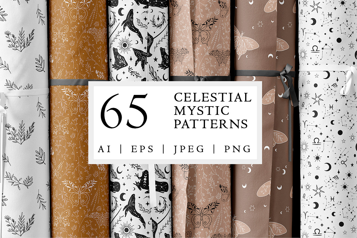 Celestial mystic seamless patterns, a Pattern Graphic by Lelly_arty ...