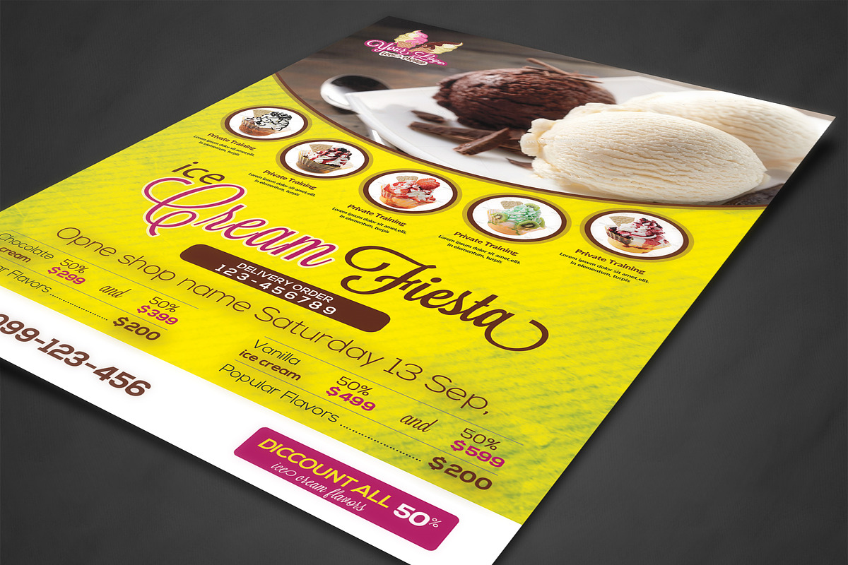 Ice Cream Flyer Template, a Flyer Template by AfzaalGraphics