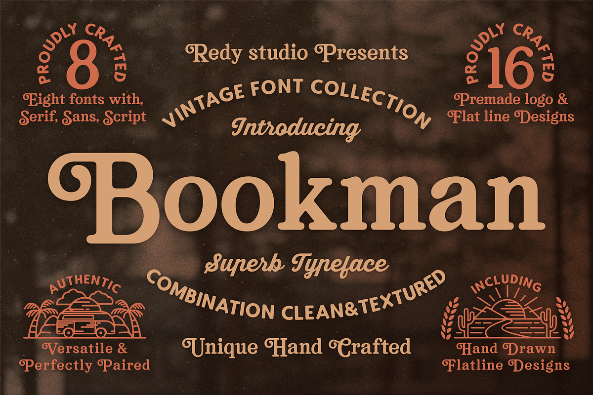 Bookman Font Collection, a Serif Font by RedyStudio