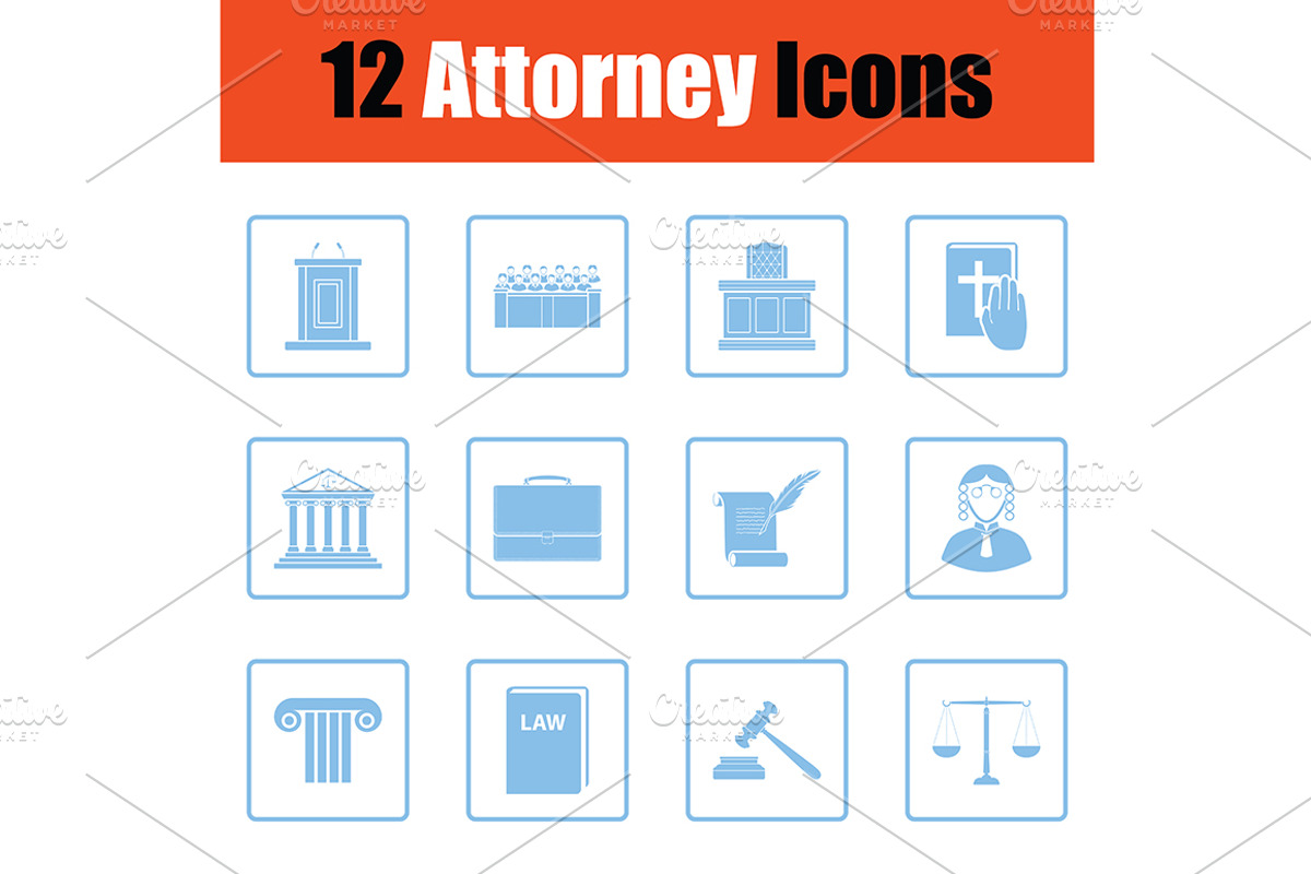Set of attorney icons, an Icon by Pavel Vectors | Creative Market