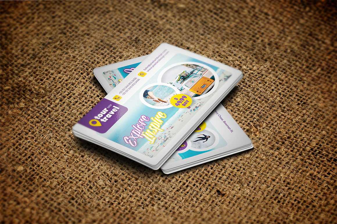 Tour and Travel Business Card, a Business Card Template by GraphicsEgg ...