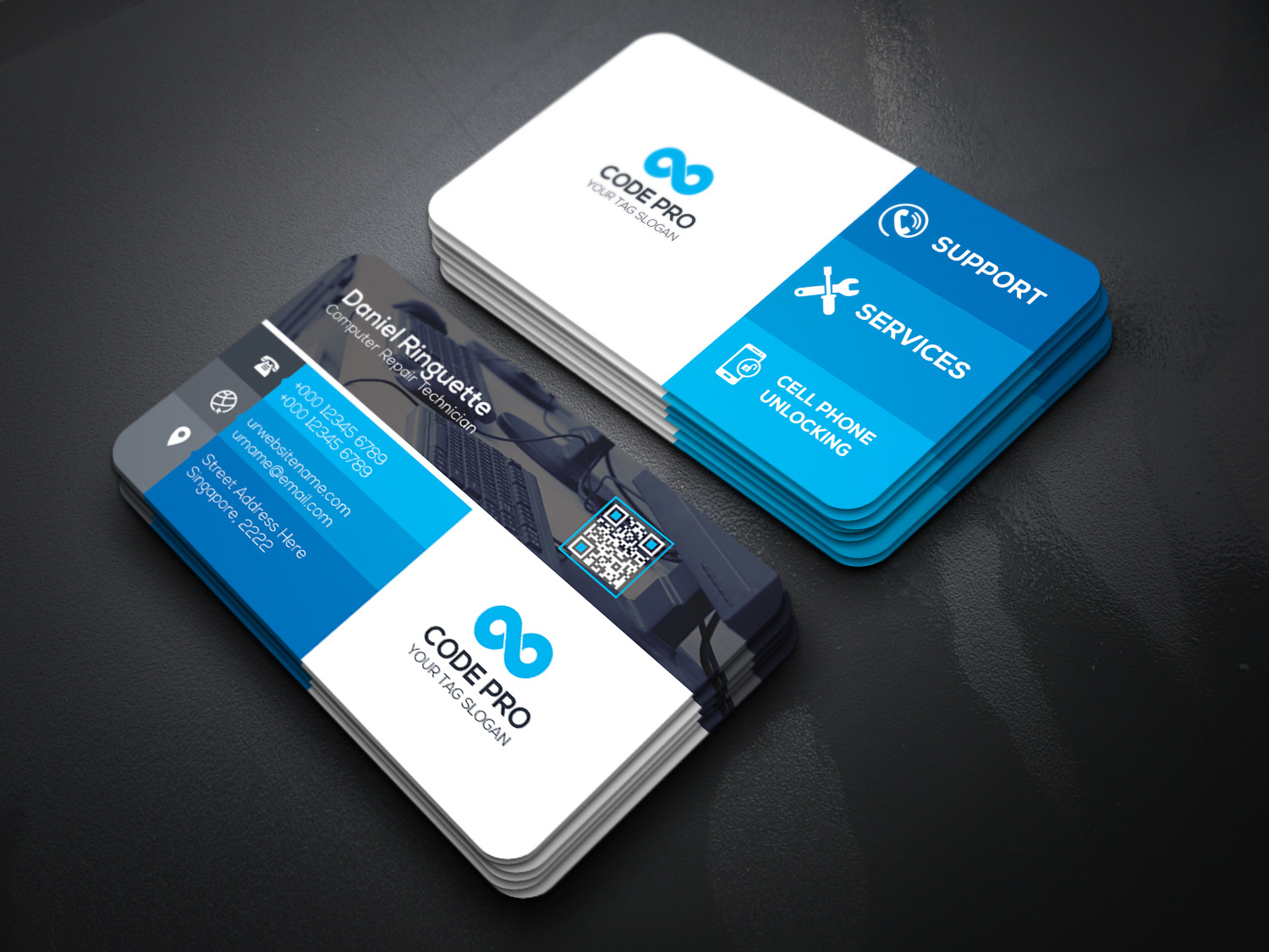 Computer/Mobile Repair Business Card, a Business Card Template by ...