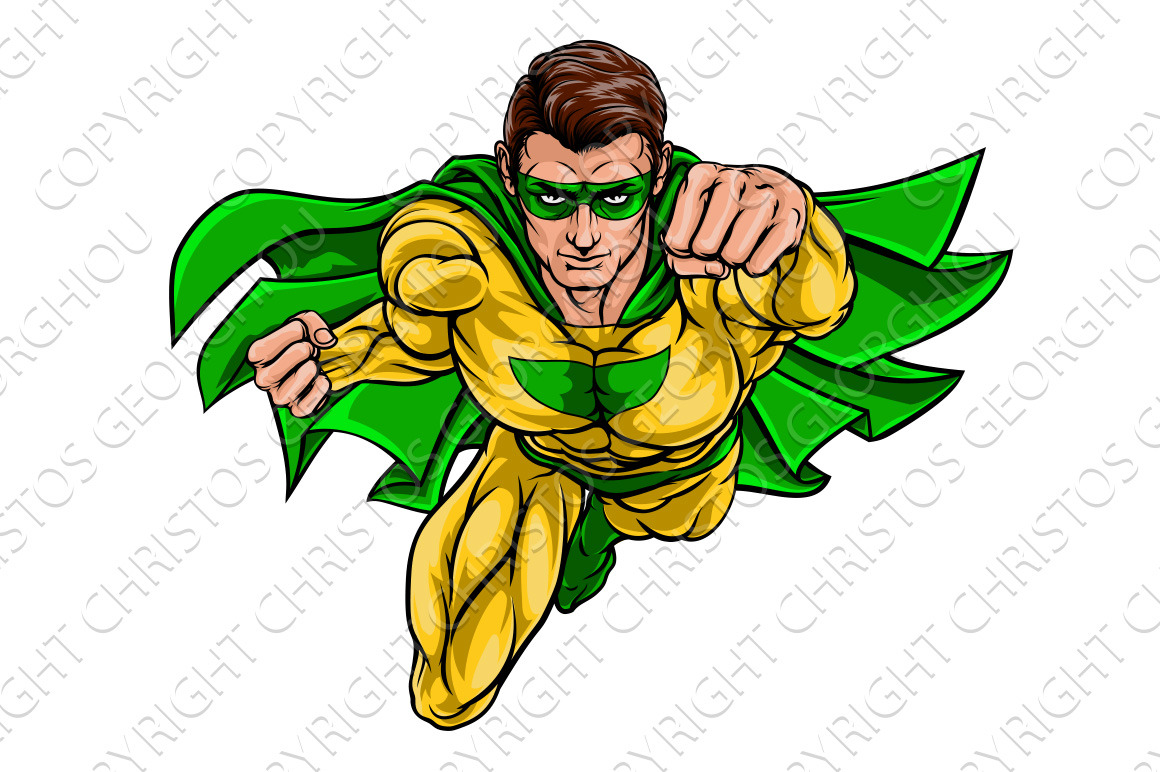 Comic Book Flying Superhero City, a Person Illustration by Christos ...