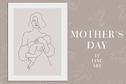 Mother’s Day Line Art, a Decorative Illustration by Miracles Everywhere
