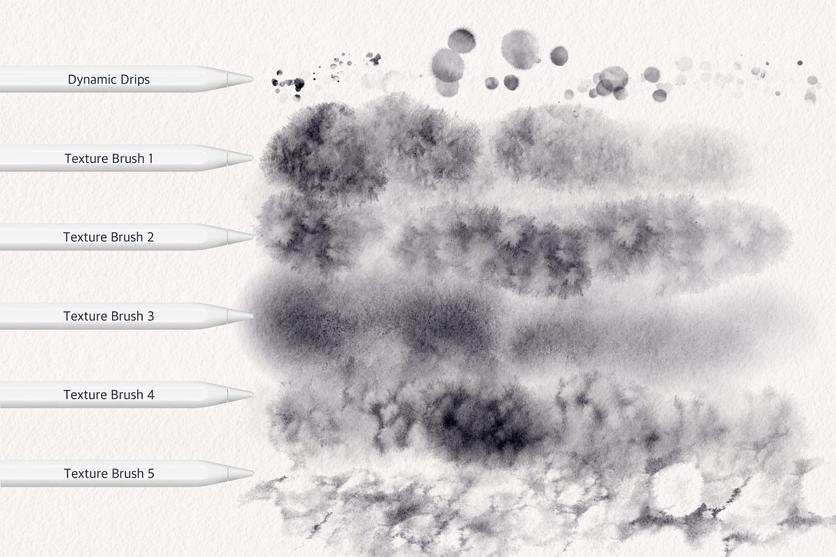 Watercolor & Metallic Brushes, a Brush Add-On by OlgaRom | Creative Market