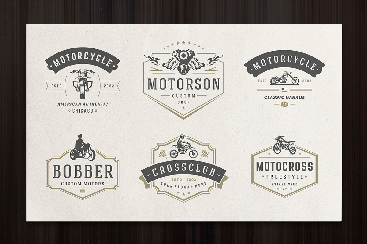 50 Motorcycles Logos and Badges, a Branding & Logo Template by Vasya ...