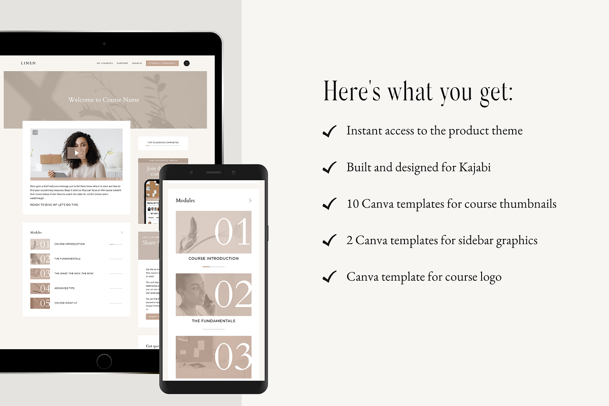 Kajabi Product Template for Courses