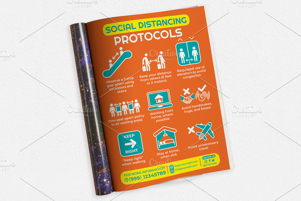 Social Distancing Protocols Template, a Flyer Template by MEDZ