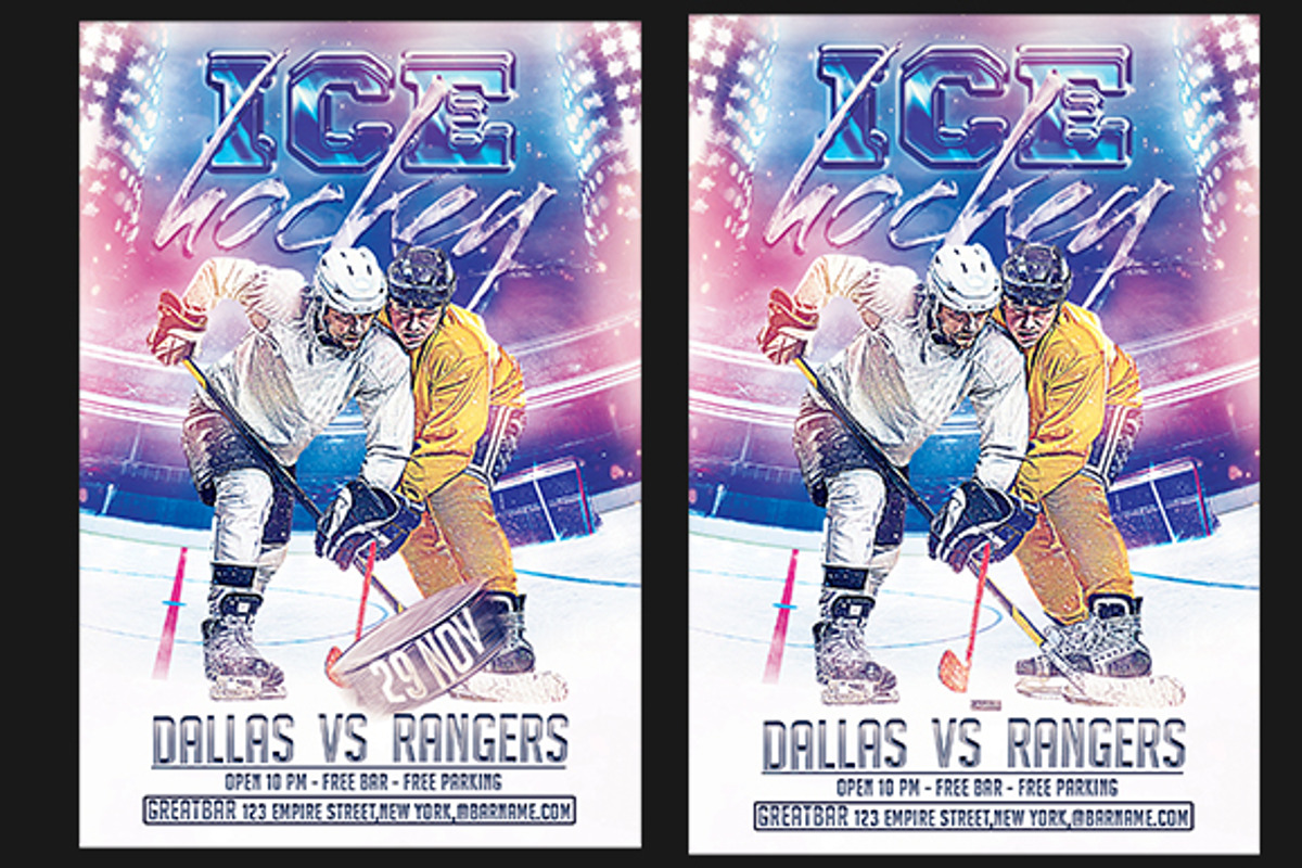 Ice Hockey Flyer, a Flyer Template by DSGraphicDesign