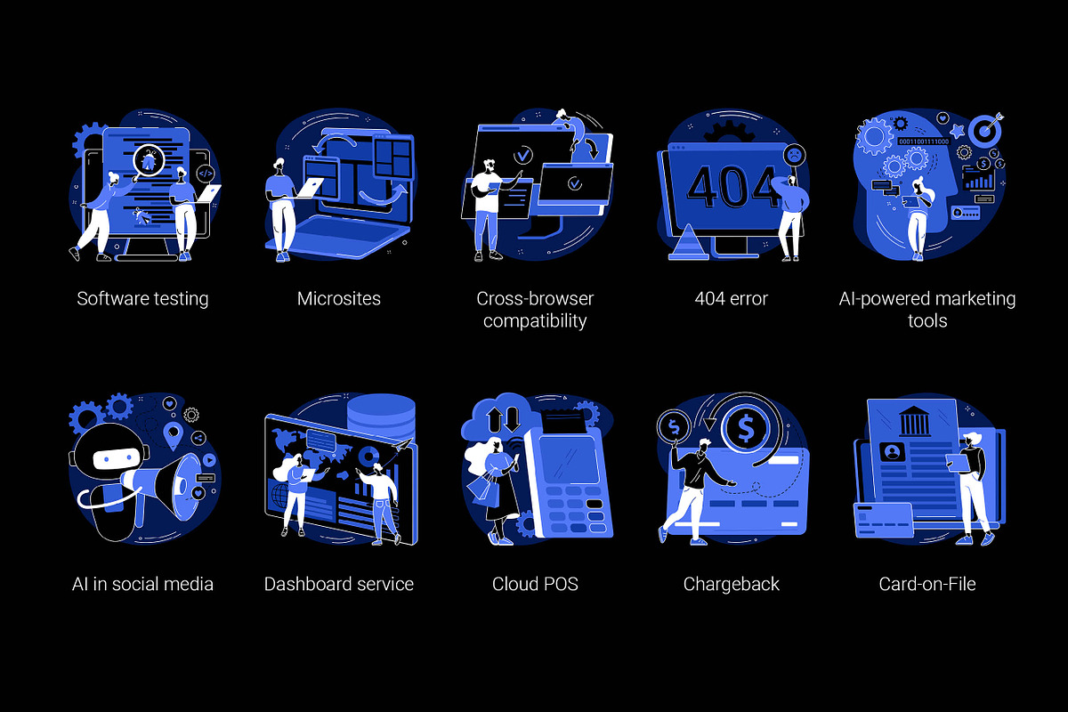 Development UI illustrations vol.2, a Templates & Theme by Visual ...