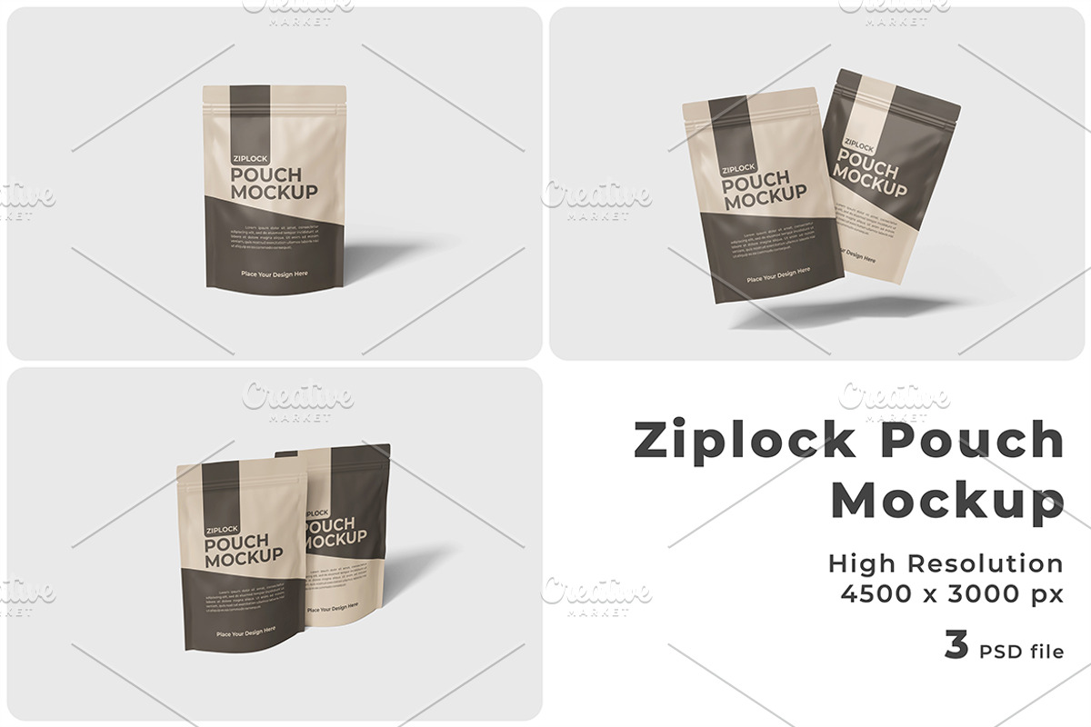 Ziplock Stand Up Pouch Mockup, a Packaging Mockup by Pixie Creative