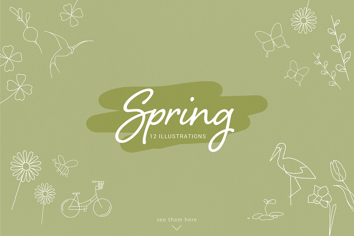 Hand drawn - Seasons Elements, a Seasonal Illustration by Anchors_and ...