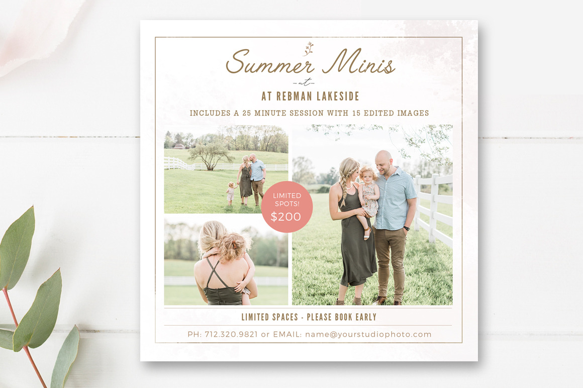 Mini Session Template PSD, a Flyer Template by By Stephanie Design