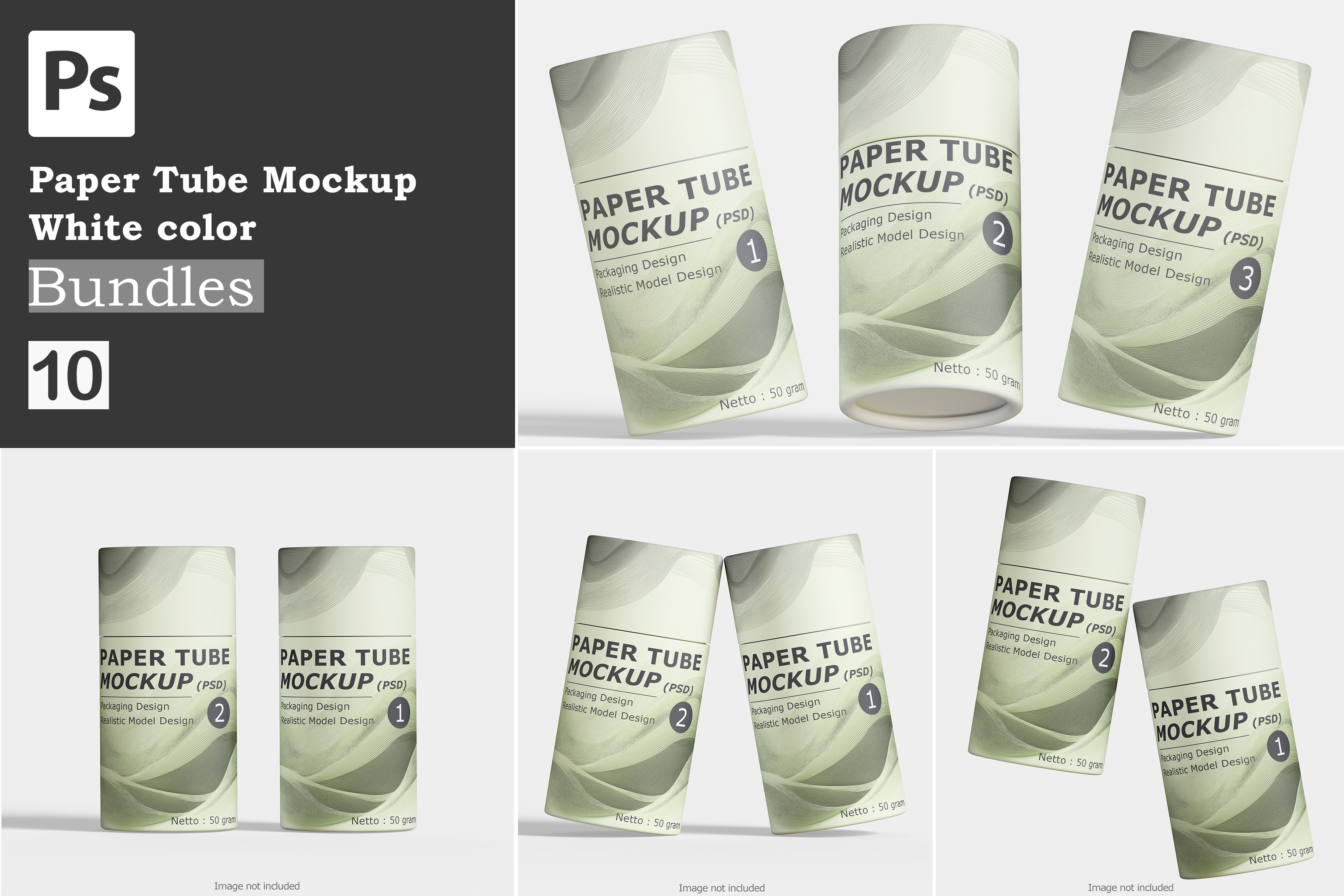 Paper tube packaging mockup bundles, a Packaging Mockup by Ambo Ampeng