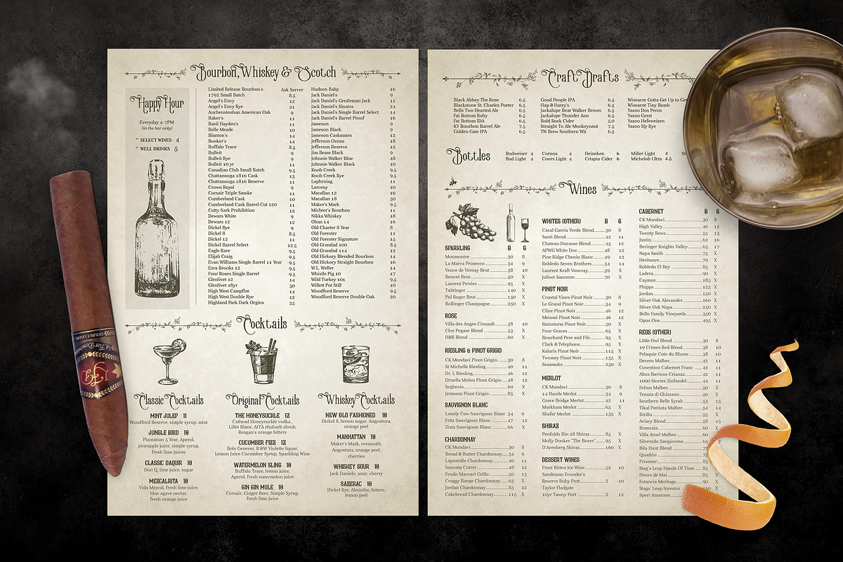 Classic Vintage Restaurant Menus, a Brochure Template by Chad Alan ...