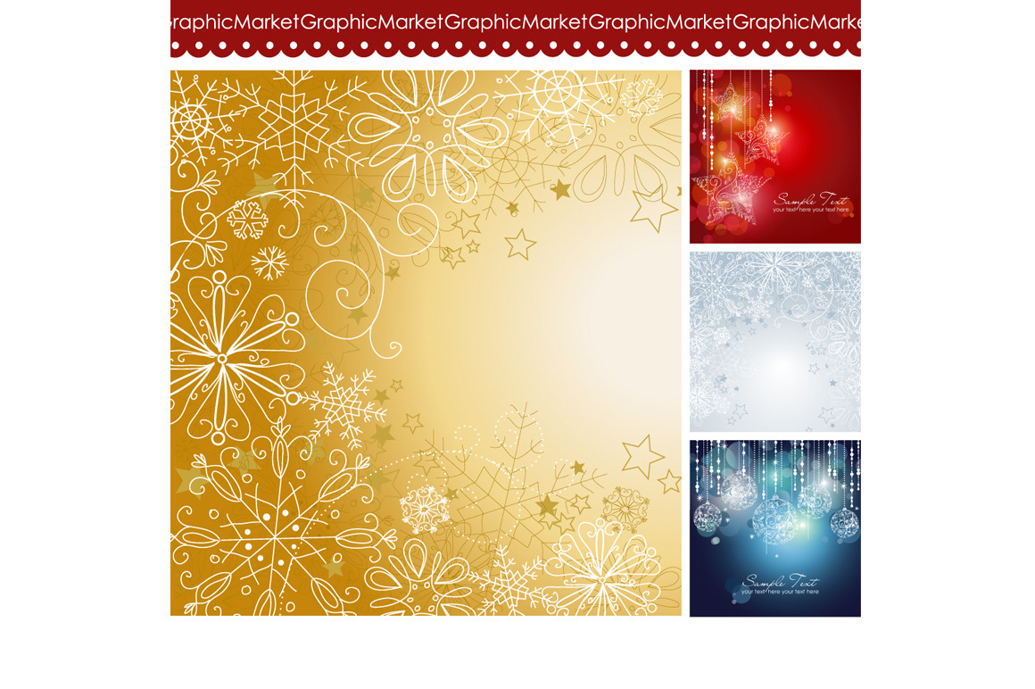 4 Christmas template designs, an Illustration by GraphicMarket
