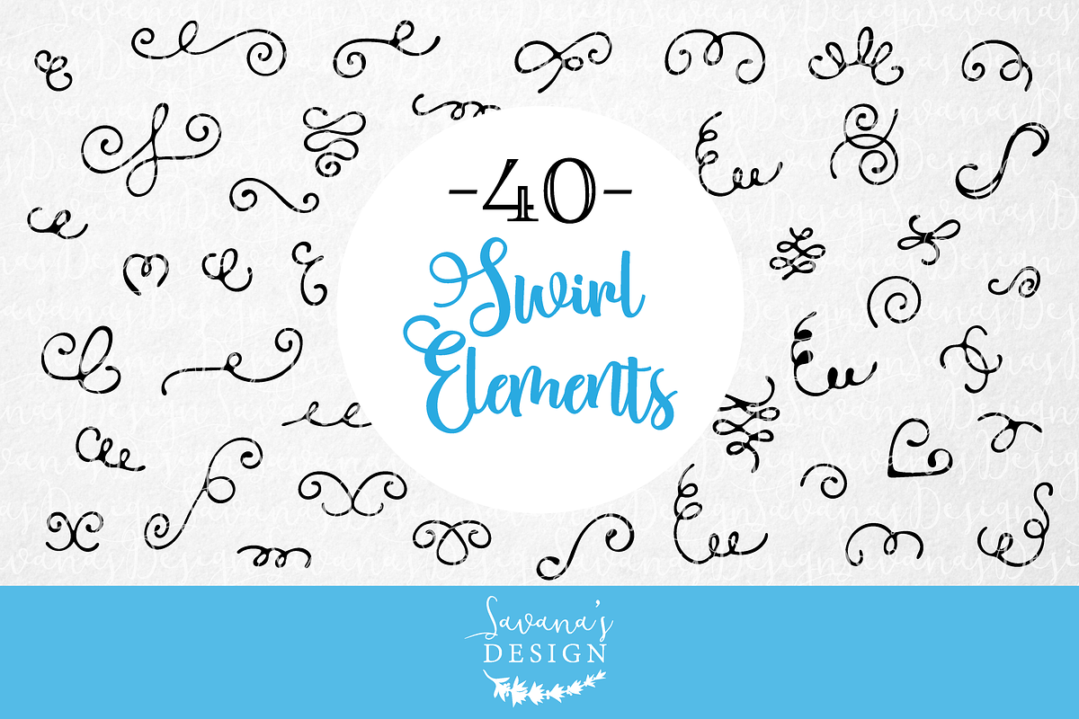 Swirl Elements and Borders, an Illustration by SavanasDesign