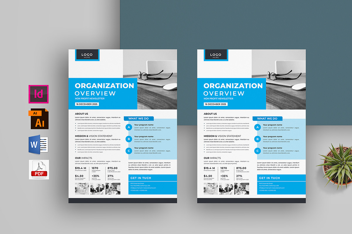 Nonprofit Organization Fact Sheet, a Flyer Template by obayes