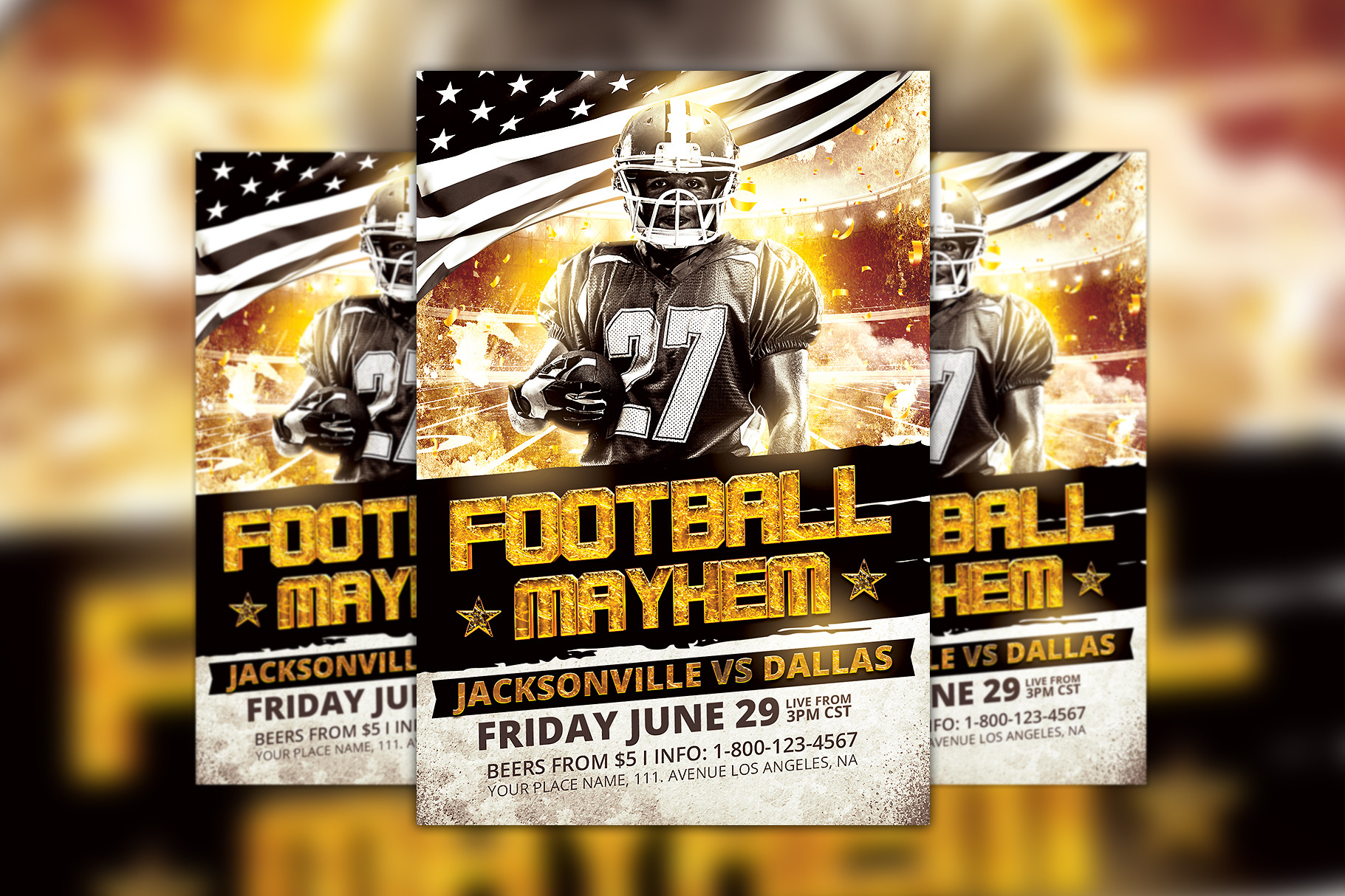Football Mayhem Flyer Template, a Flyer Template by Flyermind