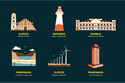 Philippine Landmark Icons - Luzon, an Illustration by The Weekend Supply