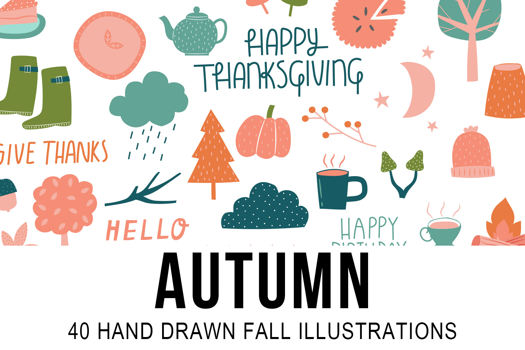 Autumn 40 Hand Drawn Fall Icons, an Icon by Alice Potter Illustration