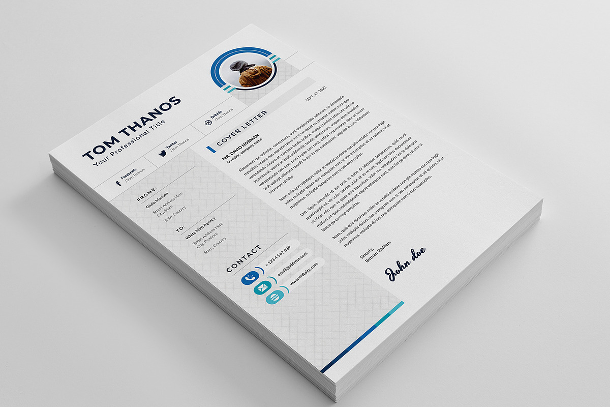 Creative Resume / CV Template, a Resume Template by Creativity-Design ...