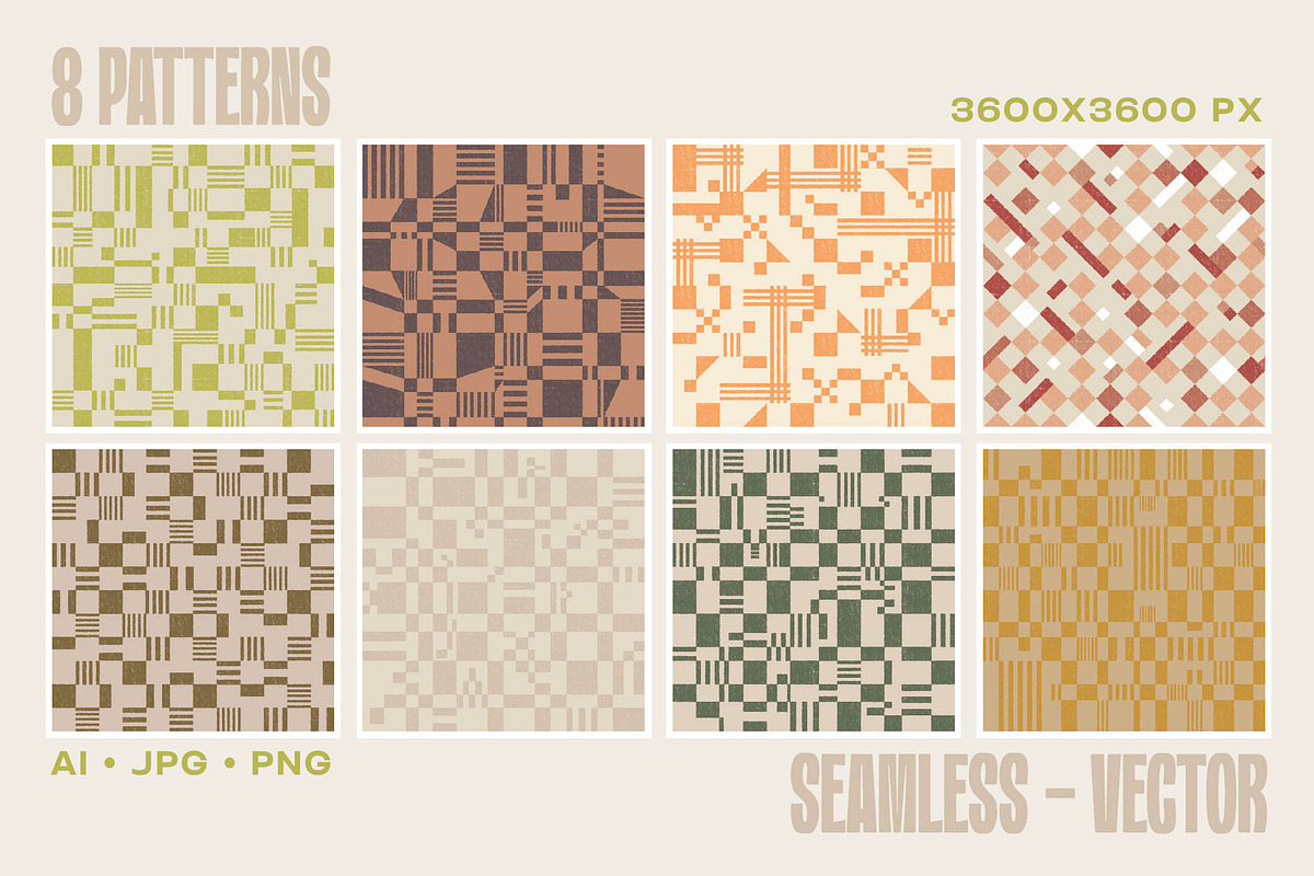 Check Please Modern Retro Patterns, a Pattern Graphic by Anugraha Design