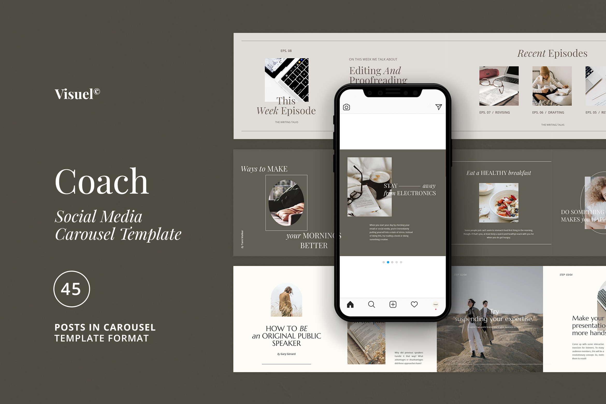Coach - Carousel Kit Template, a Social Media Template by Visuel Colonie®