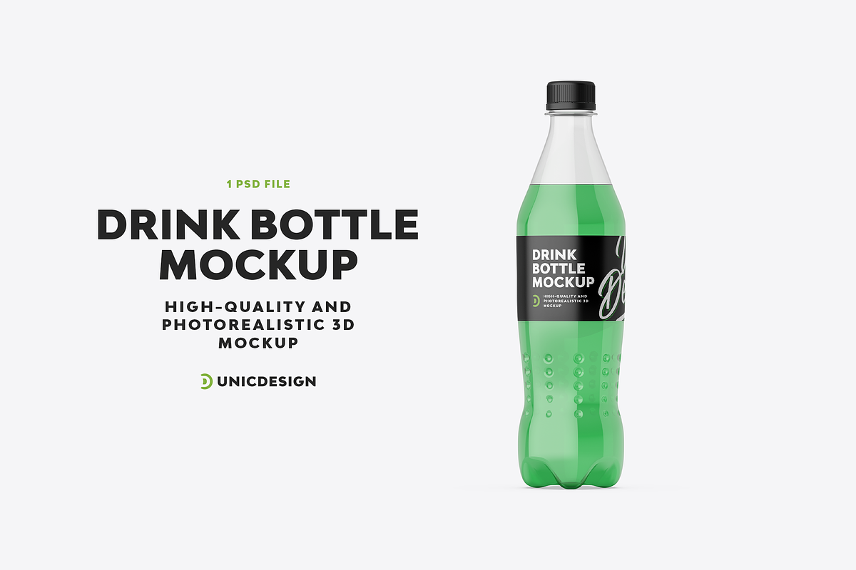 Drink Bottle Mockup, a Product Mockup by UnicDesign
