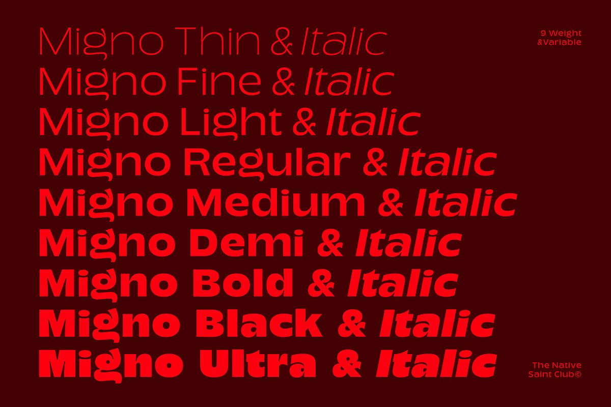 Migno - Family Display Sans Serif