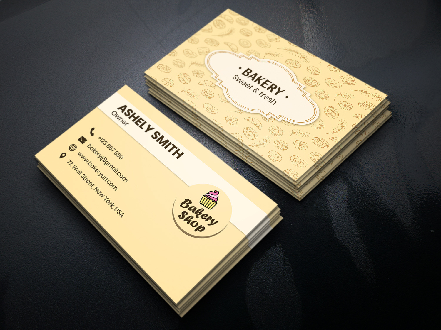 Bakery Shop Business Card, a Business Card Template by Smashing_Studio