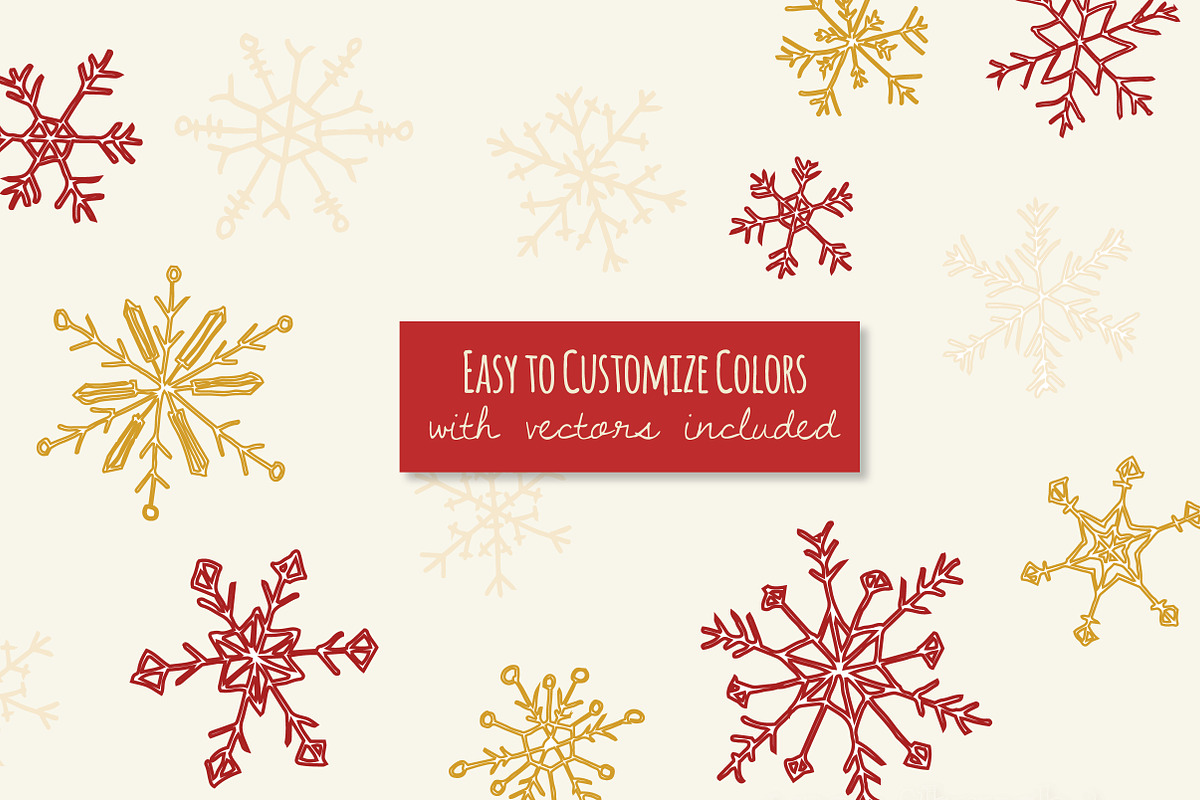 Holiday Snowflakes ClipArt, a Seasonal Illustration by The Pen and Brush