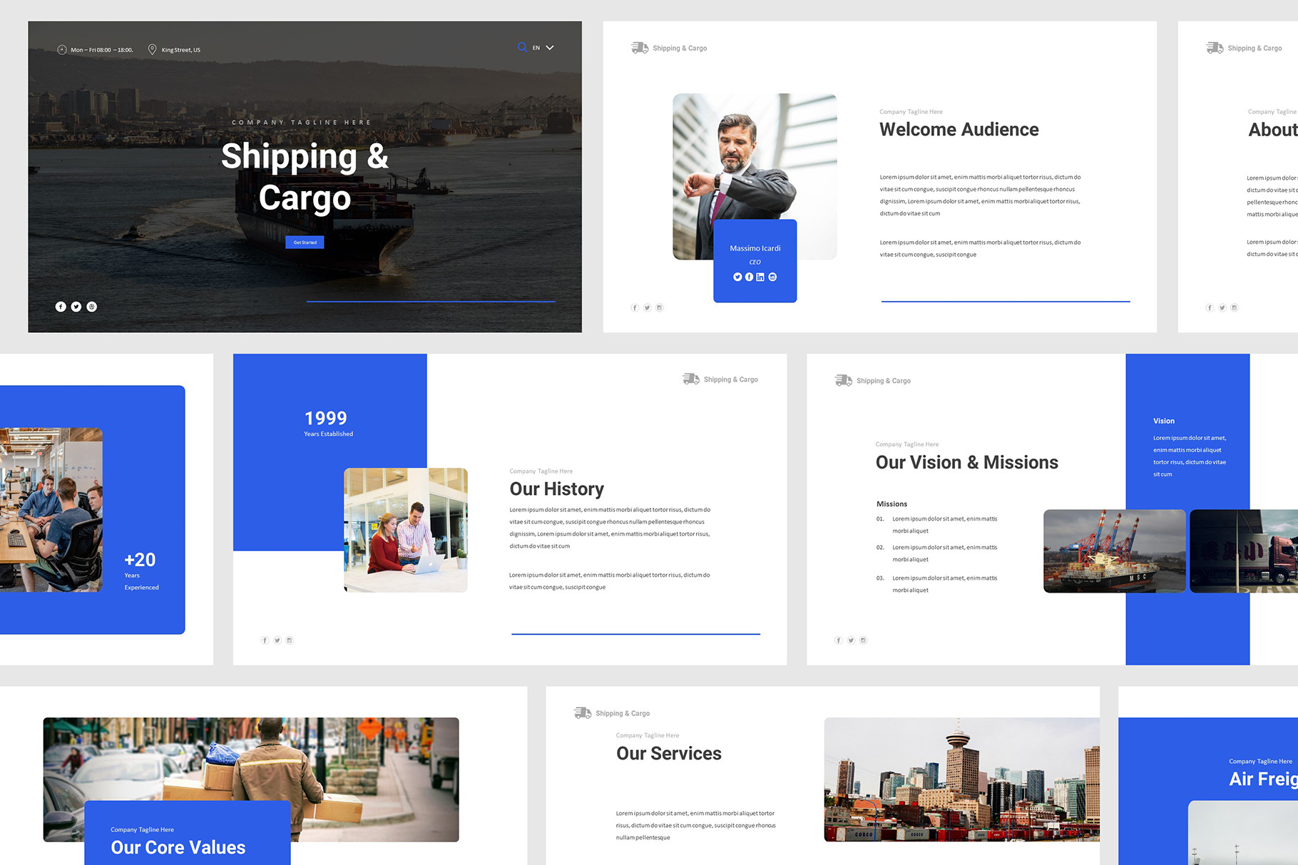 Shipping & Cargo Powerpoint Template, a Presentation Template by Giant ...