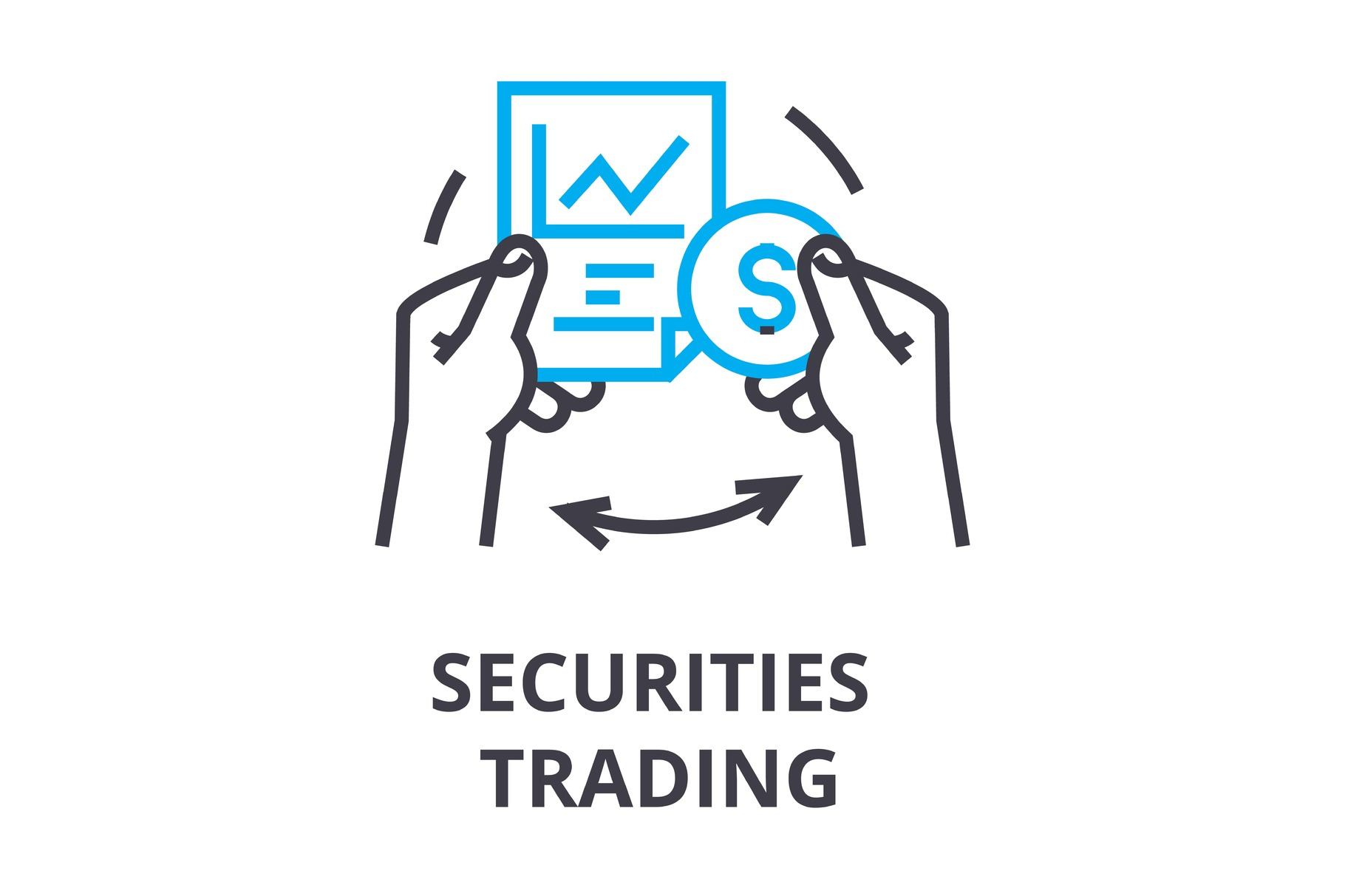 securities trading thin line icon, sign, symbol, illustation, linear ...