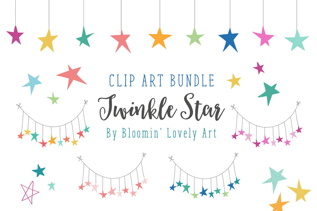 Stars Clip Art Bundle - Star Clipart, an Illustration by Sweet Little Muse