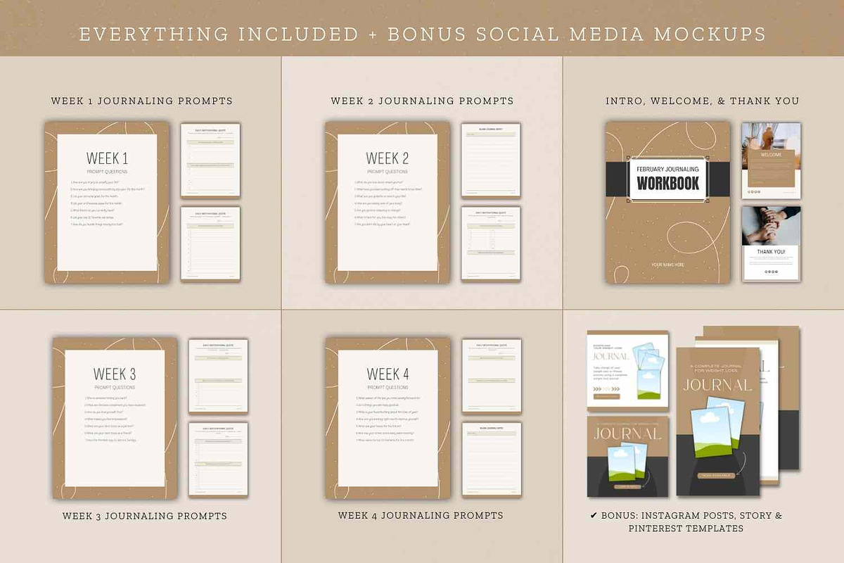 Prompt Journaling Workbook | Canva, a Magazine Template by Designs by ...
