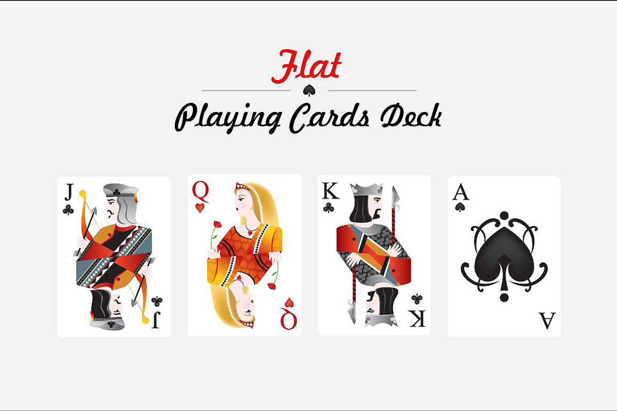Flat Playing Cards Deck, an Illustration by Mauricio Duque