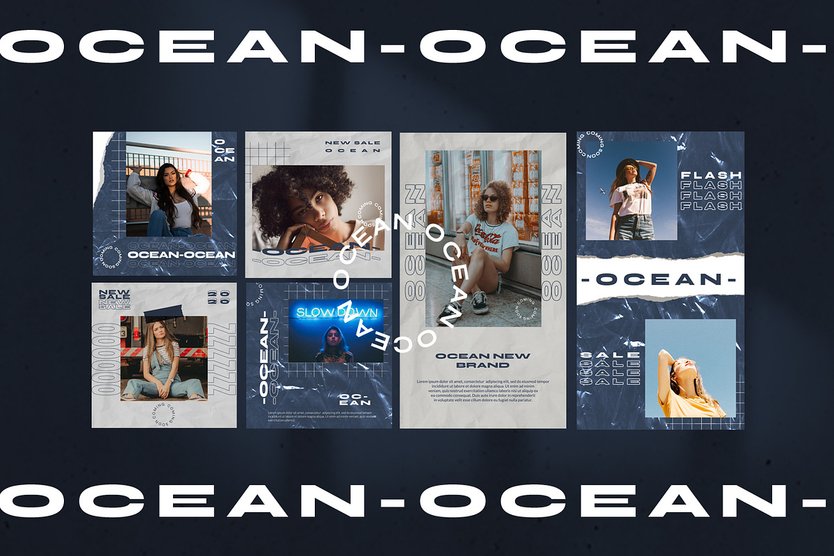 OCEAN Instagram Template, a Social Media Template by Compaq_Creative