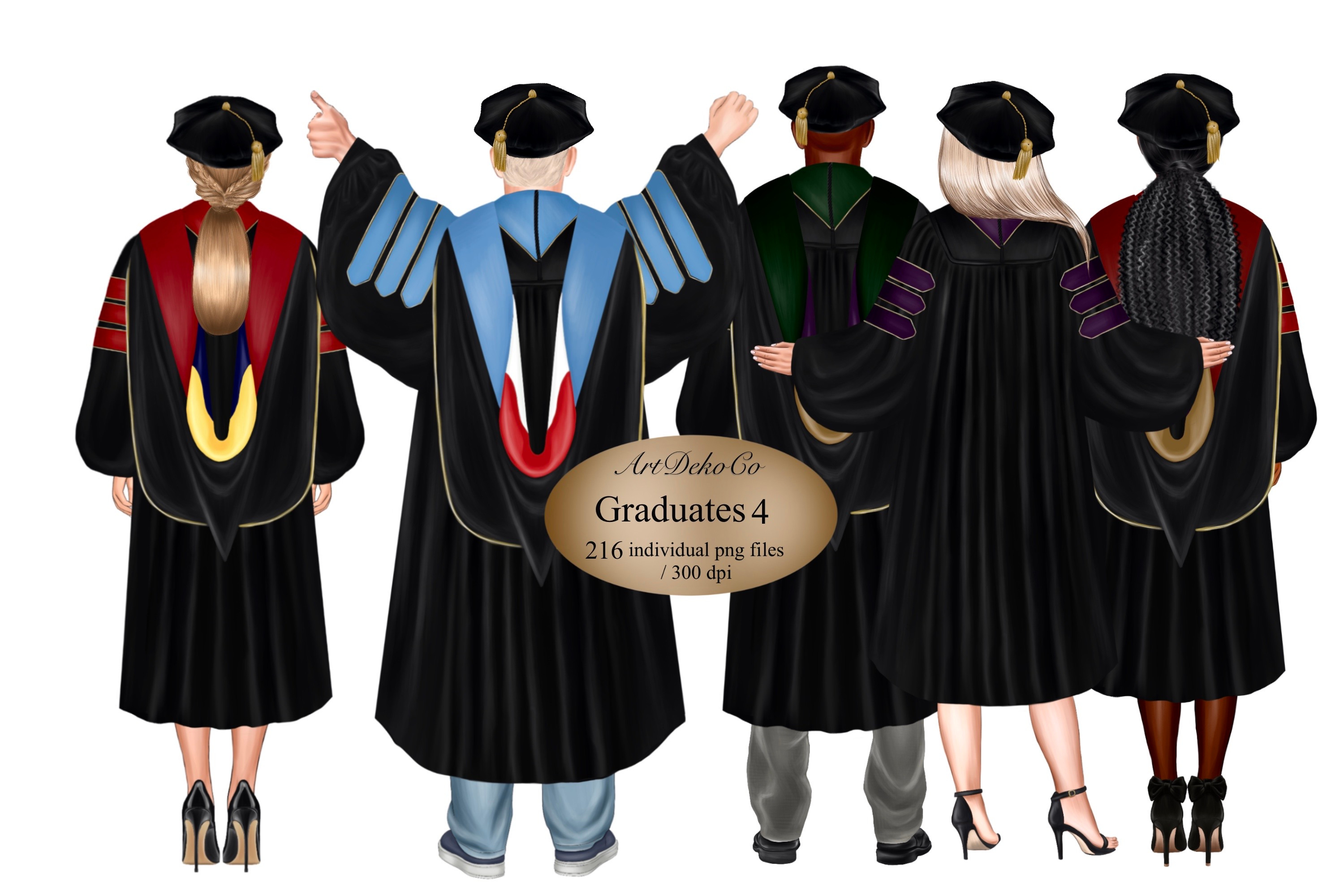 Grad clipart for graduate school., an Illustration by DekoArt