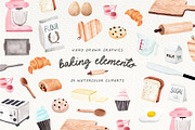 Bakery baking watercolor cliparts, a Graphic by PottArtStudio