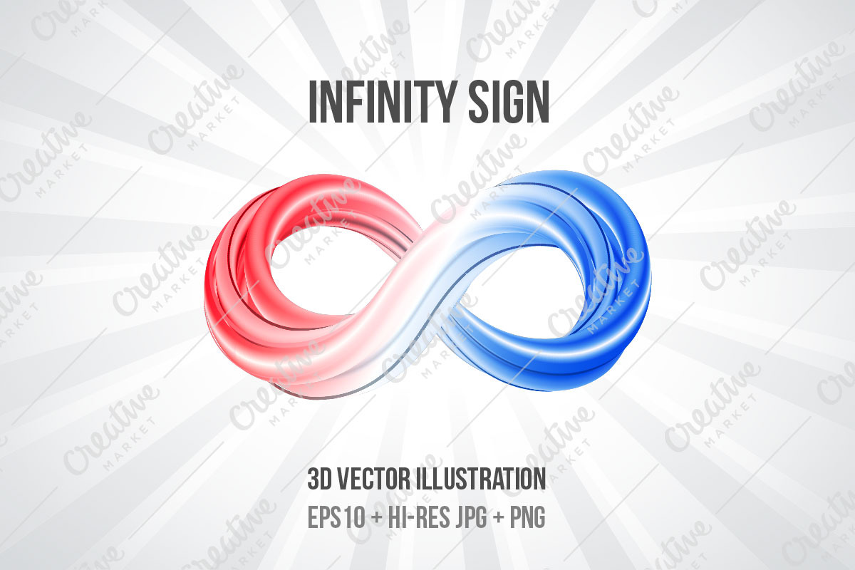 Infinity sign 3d vector illustration, an Illustration by Slanapotam ...