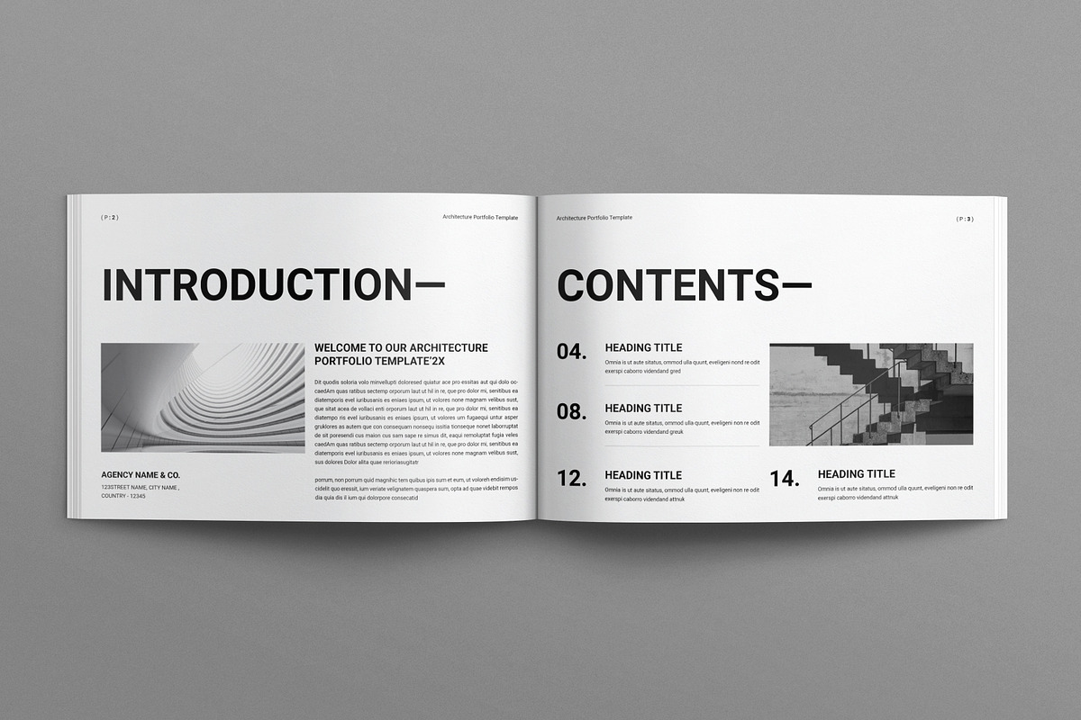 Architecture Portfolio Landscape, a Brochure Template by E-Type