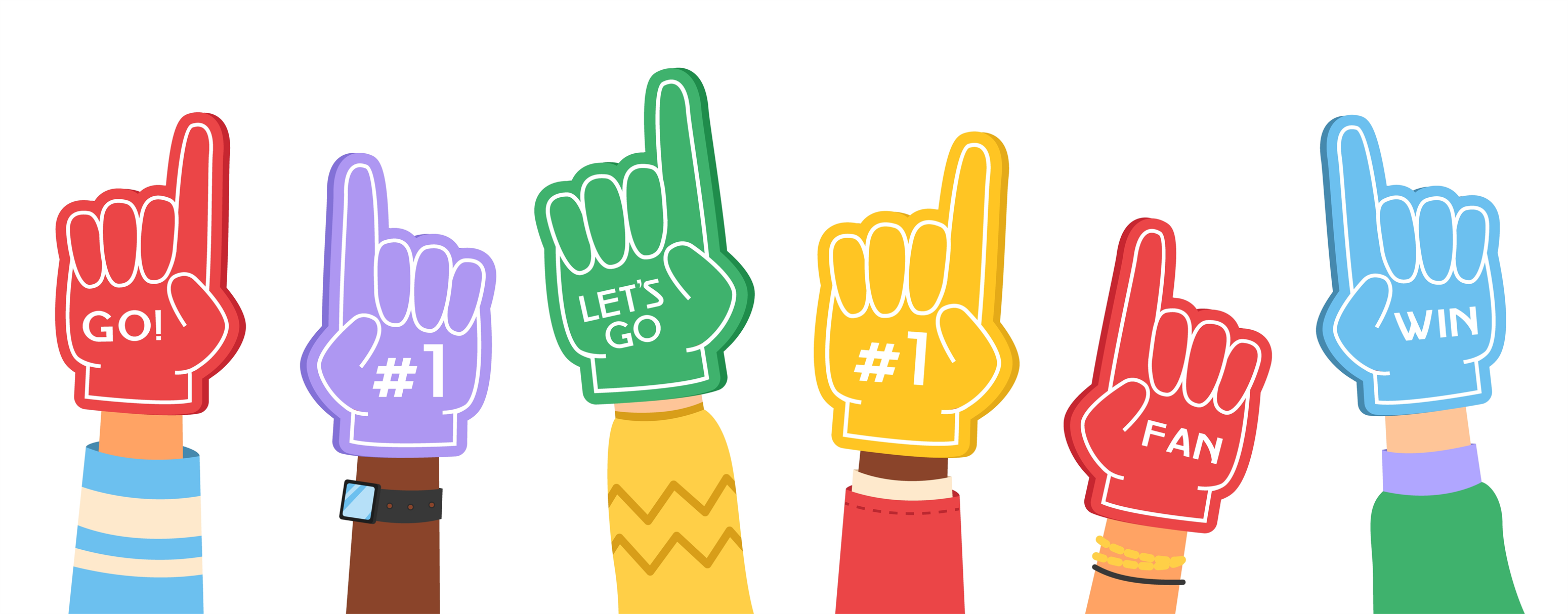 Fan foam fingers. Supporting color f, a Graphic by YummyBuum