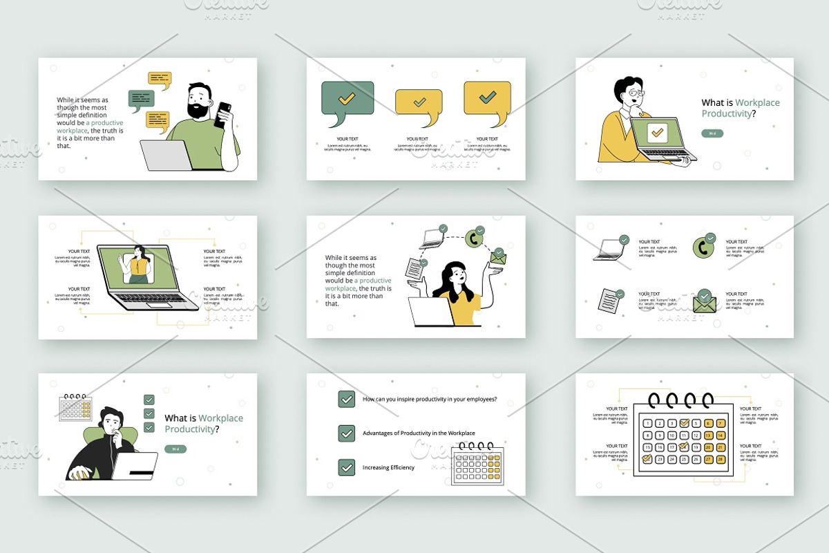 Workplace Powerpoint Illustrations, a Presentation Template by alexdndz