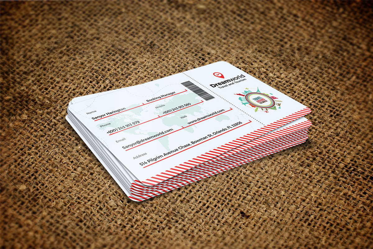 Tour and Travel Business Card, a Business Card Template by GraphicsEgg