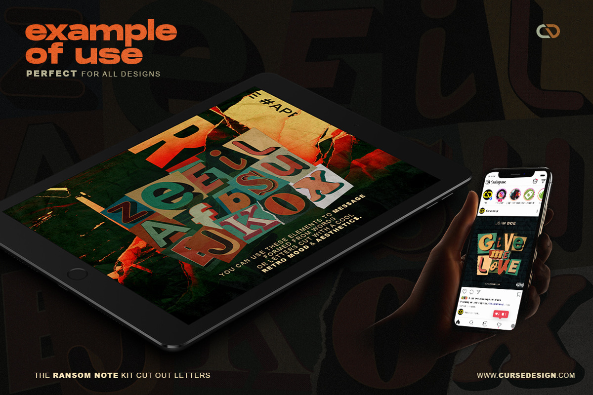 Ransom Note - 300+ Cut Out Letters, a Background Graphic by Cursedesign