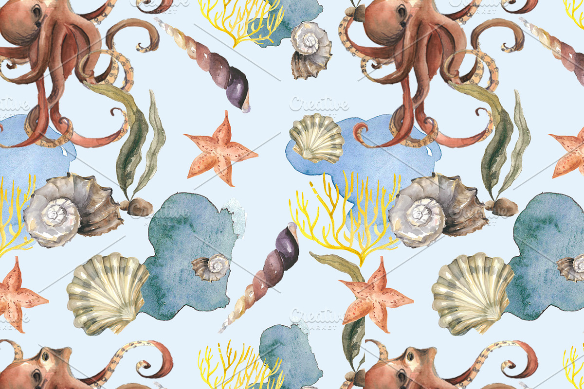 Ocean set, an Object Illustration by KiraArtShop | Creative Market